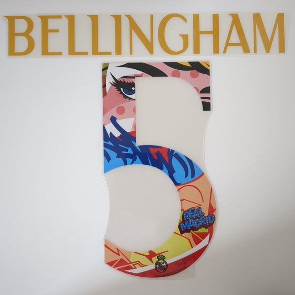 2023 Real Madrid Summer Tour Edition #5 BELLINGHAM Name and Number set ...